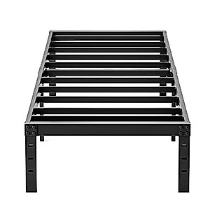 Artimorany Twin XL Bed Frames 18 Inch Tall, Heavy Duty Metal Platform, 2500lbs Steel Slats Support, No Box Spring Needed, Noise Free, Easy Assembly Black