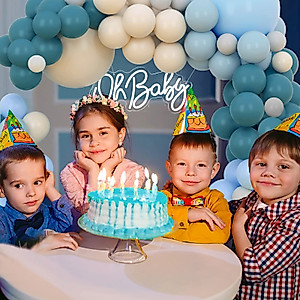 Dusty Blue Balloon Garland, Slate Blue Dusty Blue Pastel Blue Sand White Balloons Arch Kit for Boy Baby Shower Decorations Birthday Party Supplies