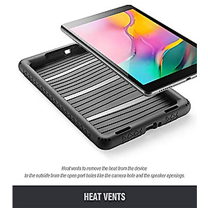 Poetic Turtleskin Heavy Duty Case Designed for Galaxy Tab A 8.0 Inch 2019 Without S Pen (SM-T290/SM-T295), Rugged Shockproof Drop Protection Kids Friendly Protective Silicone Cover Case, Black