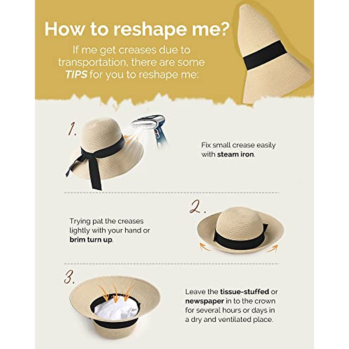 FURTALK Womens Beach Sun Straw Hat UV UPF50 Travel Foldable Brim Summer UV Hat