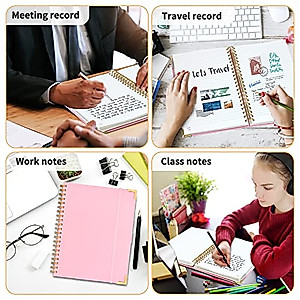 EOOUT Spiral Notebook 8.5 x 11 Hardcover Spiral Journals for Women, 300 Pages College Ruled 3 Subject for Work, Back to School, Gifts