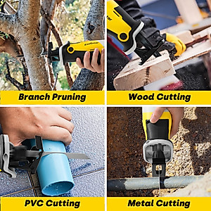 ENVENTOR 20V Cordless Reciprocating Saw with 2 Packs 2.0Ah Batteries, Brushless Motor, 0-3000 SPM Variable Speed, Fast Charger, Tool-Free Blade Change, 5 Saw Blades for Wood, Metal, Plastic Cutting