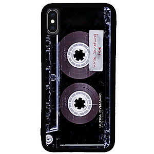 Cassette Tape Clear Black Personalized Black Rubber Phone Case Compatible with Apple iPhone 15 Pro Max Plus, 14 Pro Max Plus, 13 Pro Max Mini, 12 Pro Max Mini, 11, X XS Max, XR, 8 7 Plus