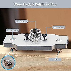 TOPOWN Aluminum Dowel Jig Kit Floating Shelf Bracket Jig 1/2" Dowel Jig Dowel Jig Self Centering Jig for Floating Shelf Dowel Jig for Straight Hole Centering Drill Jig Doweling Jig(Drill Not Included)