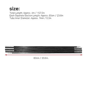 Alomejor Tent Pole Fiberglass Portable Awning Poles Foldable Support Rods for Hammocks Shelters Camping