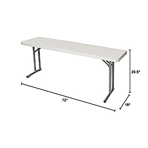 OEF Furnishings 6 Foot Heavy Duty Seminar Folding Table, 18" x 72", Light Grey