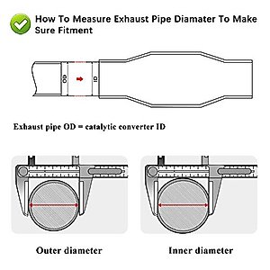 MAYASAF 【2 PACK】2" Inlet/Outlet Universal Catalytic Converter, with O2 Port & Heat Shield (EPA Compliant)