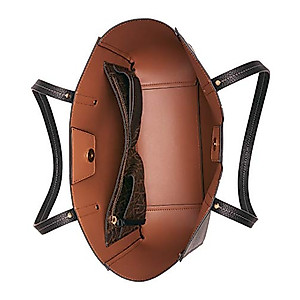 Calvin Klein Mercy Signature Top Zip Tote, Textured Almond/Taupe/Maraschino