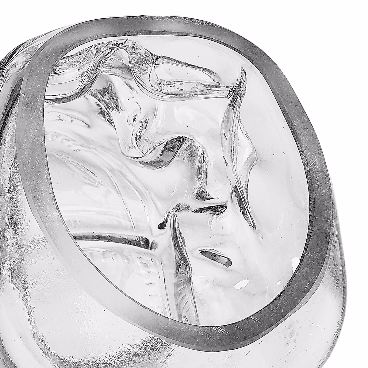 CGIZEA 2 Piece Skull Glass Cups 13.5oz Halloween Skull Decor Cups Crystal Skull Shot Glasses Vodka Spirits Clear Glass Cups Stylish Tiki Glass Tiki Mug Tiki Cup Cocktail Glasses Hawaiian Style Glass