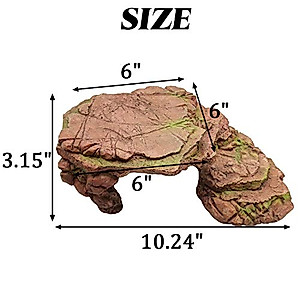 TIHOOD Turtle Platform Rectangular Aquarium Fish Tank Adjustable Turtle Basking Platform Reptile Resting Terrace Tortoise Climbing Platform
