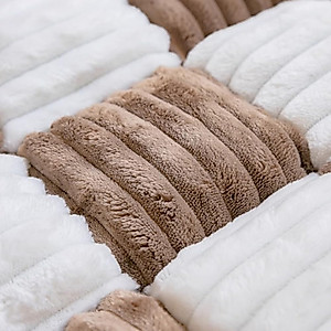 HEZITO Cream-Coloured Large Plaid Square Pet Mat Bed Couch Cover, Couch Covers for Pets, Garden Chic Cotton Protective Couch Cover for Floor Pet Garden Chic Couch Cover (27.6x82.7 in, Brown)