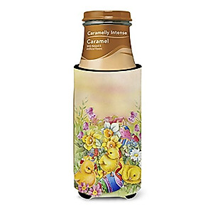 Caroline's Treasures Easter Chicks and Eggs Michelob Ultra Koozies for Slim Cans, Multicolor
