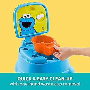 Sesame Street Cookie Monster Terrific 3-in-1 Potty Training Toilet Seat and Step Stool, Easy to Clean Design with Flush Handle and Sounds, Great for Travel, Perfect for Toddler Boys and Girls 1-3
