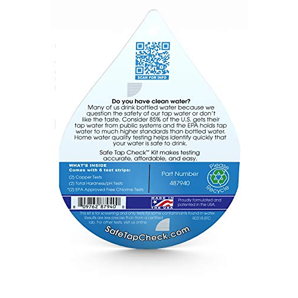 Industrial Test Systems - Safe Tap Check Home Water Test Kit