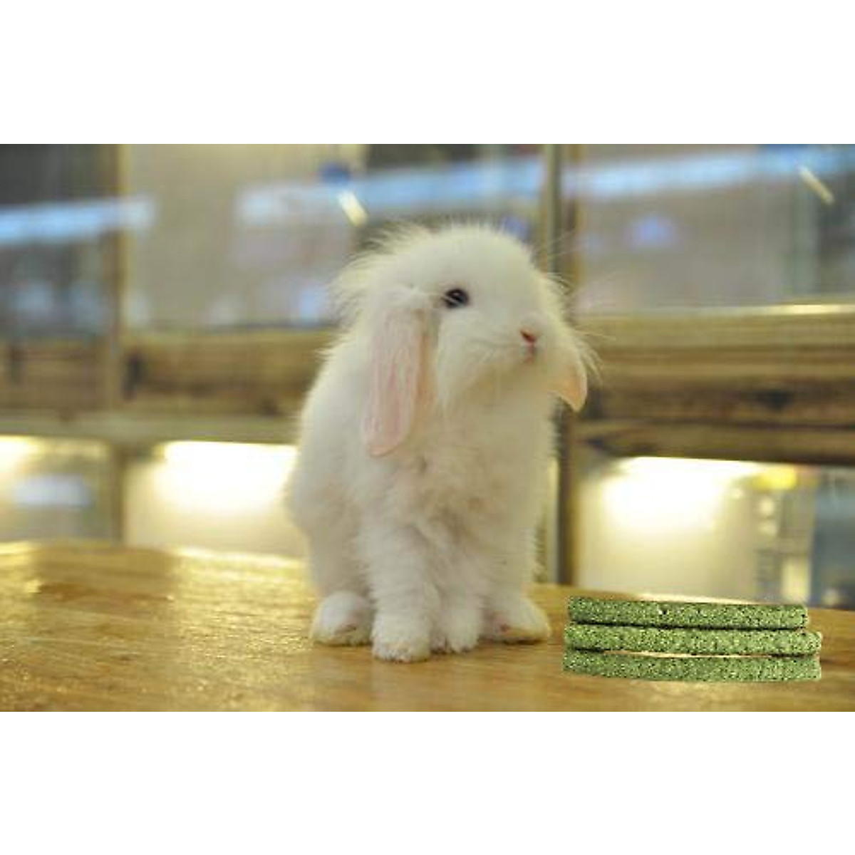 PD Bunny Chew Toys for Teeth, Double Head Suspension, Natural Apple Wood Sticks with Timothy Grass Balls, Improve Dental Health for Rabbits Chinchilla Hamsters Guinea Pigs Gerbils Squirrels (5 pcs)