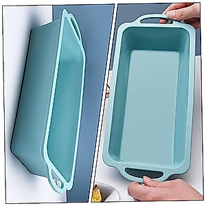 Cabilock 1pc Cake Mold Pizza Tray for Oven Square Silicone Mold French Bread Loaf Muffin Pan Nonstick Broiler Pan for Oven Silicone Toast Loaf Pan Baking Mold for Home Durable Cake Mold Pie
