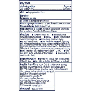 Coppertone SPORT Sunscreen for Face, Zinc Oxide Mineral Face Sunscreen SPF 50, Oil Free Sunscreen, Travel Size Sunscreen, 2.5 Fl Oz Tube