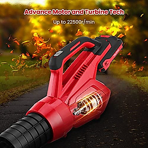 Cordless Leaf Blower, PULITUO 20V 400 CFM Large Air Volume Battery Powered Leaf Blower, Lightweight Low Noise Electric Leaf Blowers for Lawn Care ,Snow Blowing & Yard Cleaning