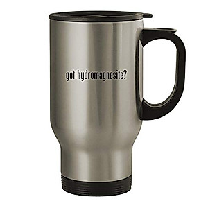 Knick Knack Gifts got hydromagnesite? - 14oz Stainless Steel Travel Mug, Silver