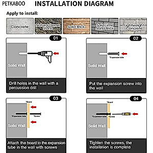 PETKABOO Cat Wall Furniture, Cat Wall Shelves, Floating Cat Wood Climb Furniture, Cat Wall-Mounted Playing Climber, 2 Cat Houses & 4 Cat Shelves & 2 Ladders & 1 Cat Scratching Post