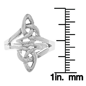 Jewelry Trends Double Trinity Celtic Knot Sterling Silver Ring Size 9