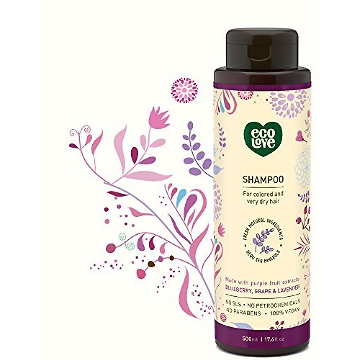 ecoLove - Natural Shampoo, Conditioner & Moisturizing Body Wash, With Organic Lavender Extract - No SLS or Parabens - Vegan and Cruelty-Free
