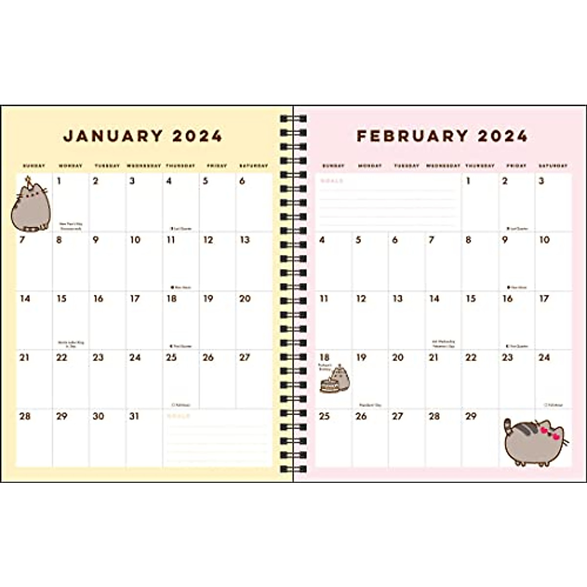 Pusheen 16-Month 2023-2024 Weekly/Monthly Planner Calendar