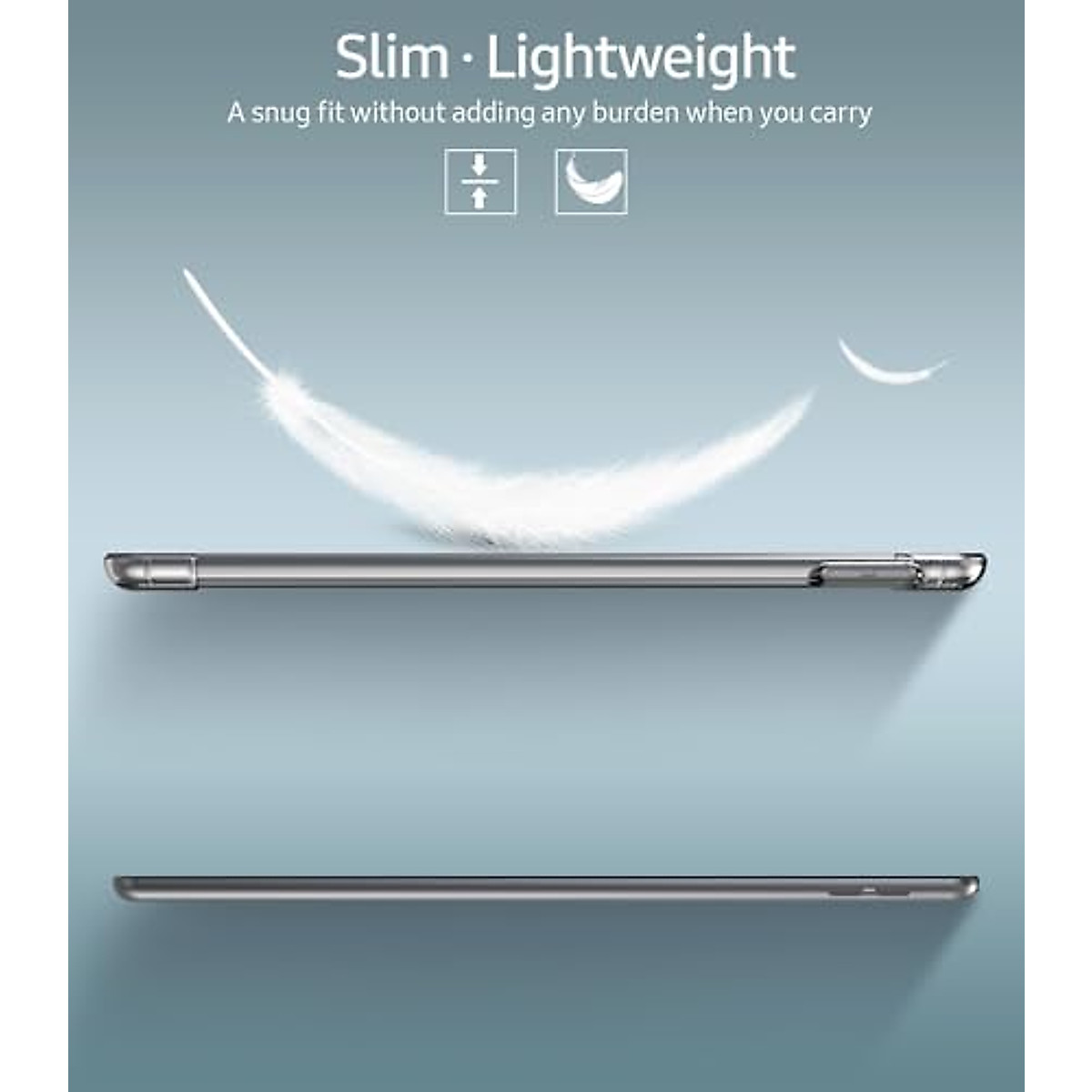 TiMOVO Case for New iPad 9th Generation 2021/8th Gen 2020/7th Gen 2019, Shockproof Impact Resistant Flexible Transparent Clear TPU Protective Shell Fit iPad 10.2-inch - Clear