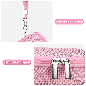 Canboc Camera Case for Canon PowerShot G7 X Mark II/ G7X Mark III Digital 4K Vlogging Camera, Point and Shoot 4K Video Camera Bag, Zipper Mesh Pocket fits USB Cable, Batteries, Pink