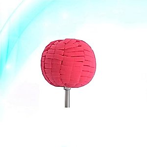 Wakauto Car Hub Polished Sponge Pads with 5/8-11 Drill Adapter Round Waxing Sponge Ball Detailing Buffer for Drill Buffer Attachment (Date Red)