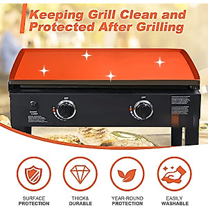22" Griddle Mat Silicone for Blackstone, Griddle Silicone Protective Mat Cover,Heavy Duty Food Grade Silicone Grill Cover,Protect Your Grill from Rodents,Insects,Debris and Rust(Orange 22inch)