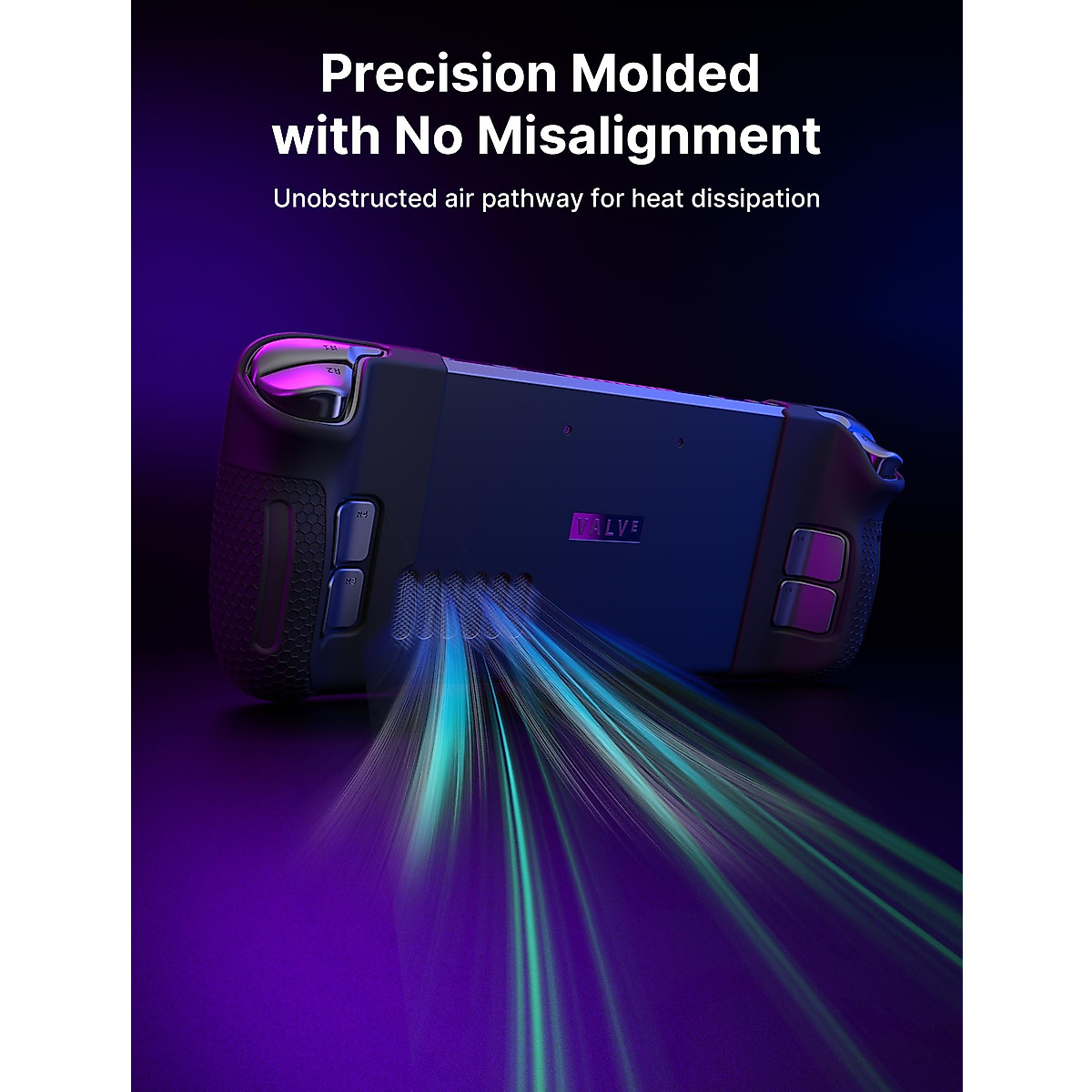 JSAUX Silicone Grip Protection Case Compatible with Steam Deck OLED/LCD, Steam Deck Grip, Steam Deck GripSkin, GripArmor Silicone Sleeve Set (one Left and one Right) - GP0016 Black