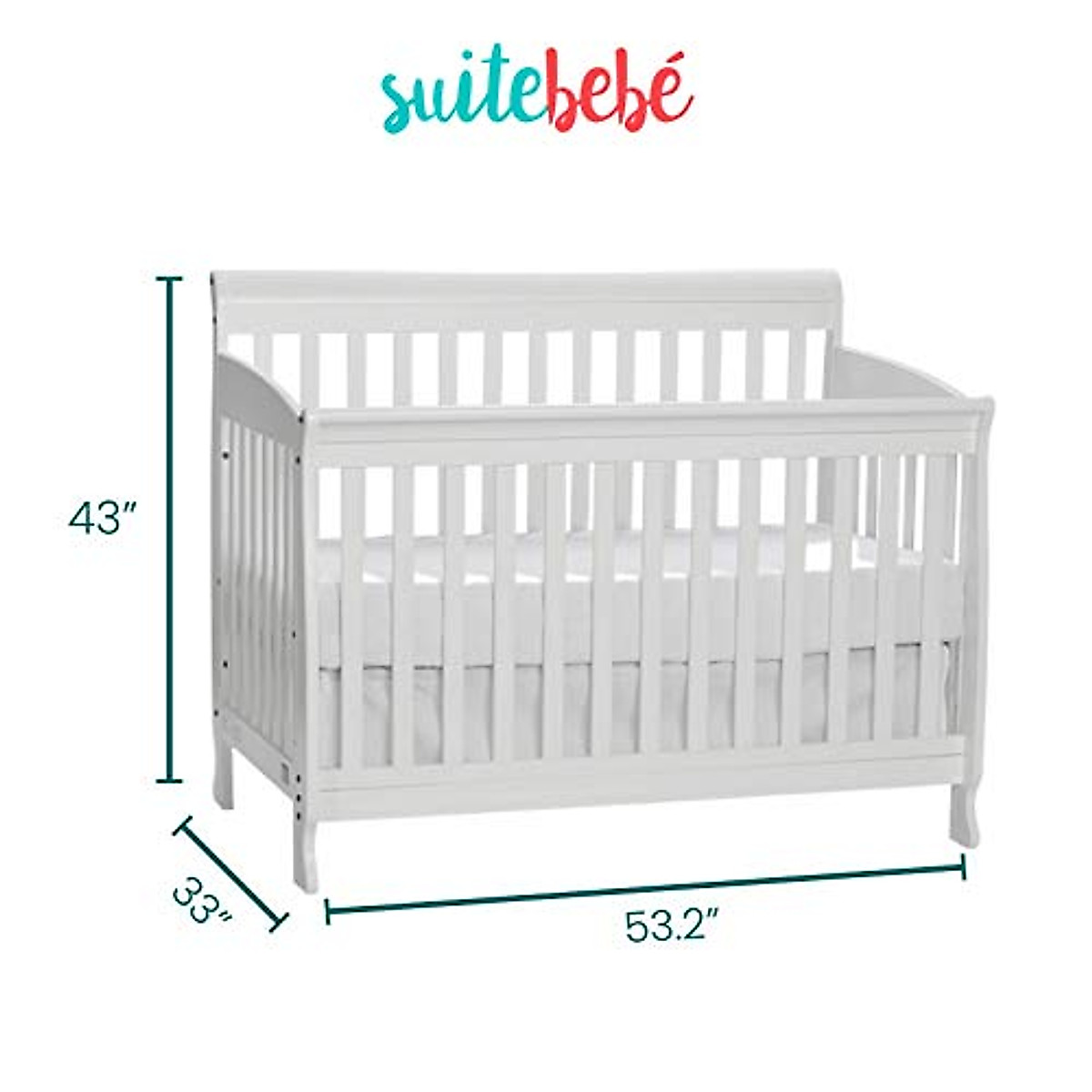 Suite Bebe Riley 4-in-1 Convertible Crib, White