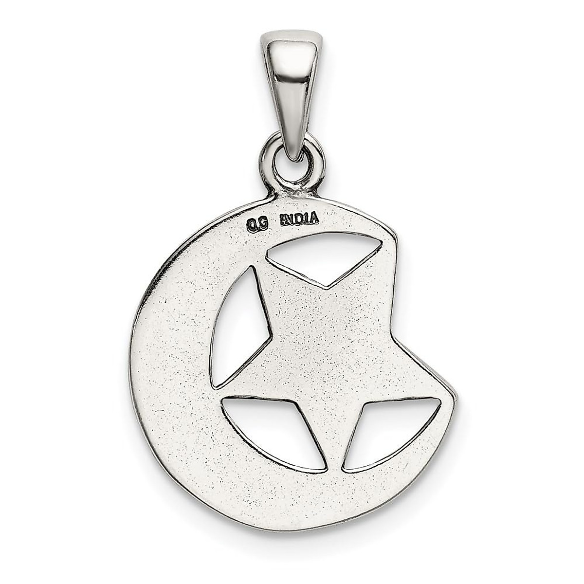 Auriga Fine Jewelry Sterling Silver I LOVE YOU TO THE MOON Antiqued Star and Moon Pendant Gift for Women