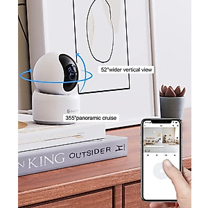 GALAYOU Indoor Security Camera 2K, Pet Camera, 360 Degree WiFi Home Security Camera for Baby/Dog/Elder/Nanny with Night Vision, Siren, 24/7 SD Card Storage, Works with Alexa and Google Assistant