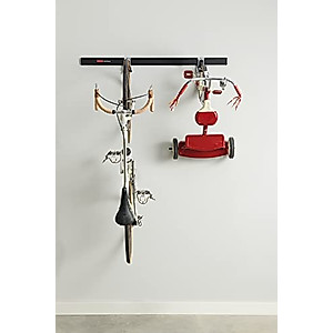 Rubbermaid FastTrack Garage Storage Bike Storage Kit, 3 Piece, All in One Rail Hook Kit Organizer, Heavy Duty Organization for Home/Garage/Wall/Shed