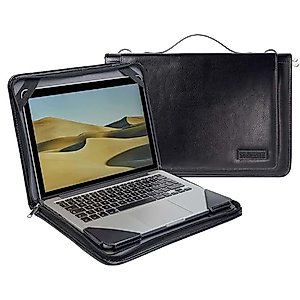 Broonel Black Leather Laptop Messenger Case - Compatible with ASUS ProArt StudioBook Pro X W730G5T