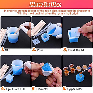 Resin Dice Molds, Shynek 19 Styles Polyhedral Game Dice Molds Set with Silicone Dice Mold, Mixing Sticks, Measuring Cup, Droppers, Acrylic Paints Set for Epoxy Resin Dice Making