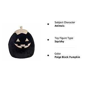 Squishmallow Official Kellytoy Halloween Squishy Soft Plush Toy Animals (Paige Black Pumpkin, 5 Inch)