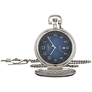 Tissot Unisex-Adult Savonette 316L Stainless Steel case Quartz Pocket Watch, Grey, Stainles Steel (T8624101904200)