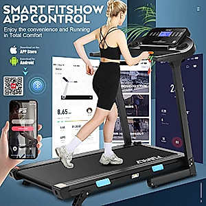 Treadmill with Incline,FUNMILY 3.25HP 18 INCH Wide Treadmill for Home, 300lb Capacity Walking Running Machine with 36 Preset Programs,18"x51" Running Belt, LCD Display, App Control
