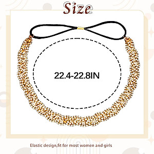 Barode Braided Rhinestones Headband Multicolors Crystal Hairbands Sparkle Head Chain Jewelry Set for Women