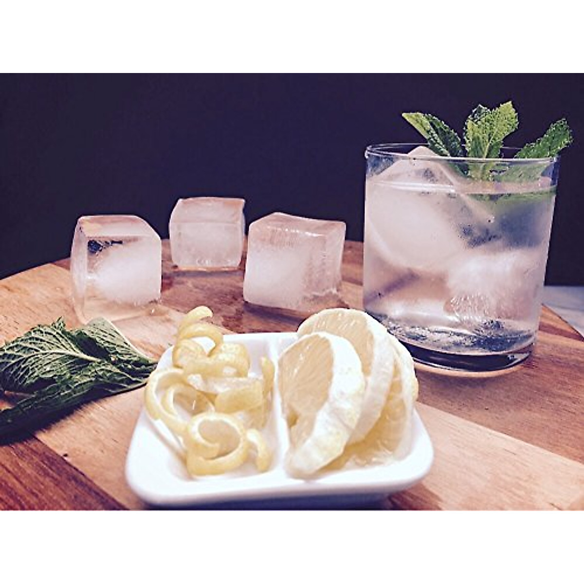 Silicone Ice Cube Tray (Set of 4) by M.Gastro Kitchens, Enough to Make 24 Extra Large Ice Cubes at One Time, Space Saving, 6 Cavity Design (Midnight Blue)