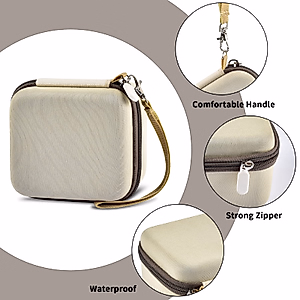 Case for MakeID HD(300dpi) Label Maker Machine with Tape, Hard Travel Carrying Storage Bag Holder with Accessories Mesh Pocket (Box Only)-Beige