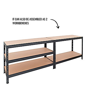 AR Shelving Heavy-Duty Garage Shelving, 5-Shelf Unit, 800-Lb. Capacity Per Shelf, 48in.W x 20in.D x 70in.H, Model# TR18S504KGGED9TG00