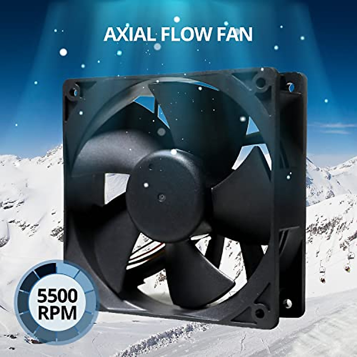 Dracaena 2 Pack Replacement Bitmain Fan for Antminer S9, T9, Z9, D3, E3, X3, L3+, 4pin, 120X120X38mm Cooling Fan, DC12V, 2.1A, 209CFM, 6000RPM, 65.2 dBA