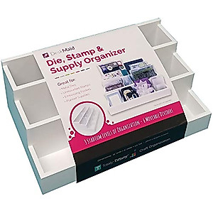 Desk Maid DSST-6697 Totally Tiffany-Die and Stamp Organiser, One Size, White