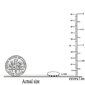 Dazzlingrock Collection 1.5 MM Round Blue Sapphire & White Diamond Alternating Beautiful Dainty Stackable Wedding Band For Women | 10K White Gold, Size 9.5