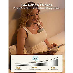 Besrey Wearable Breast Pump Hands Free with 3 Mode 12 Levels, Double Portable Electric Breast Pump of LED Display, Memory Function, Leak-Proof & Low Noise, 24mm All-in-One Painless Breastfeeding Pump