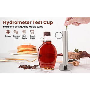 Tap My Trees Maple Syrup Hydrometer - Tap My Trees Sap Hydrometer Test Cup Kit -Maple Sugaring Equipment - Stainless Steel Hydrometer Test Jar - Maple Sugaring Starter Kit - Maple Syrup Taps